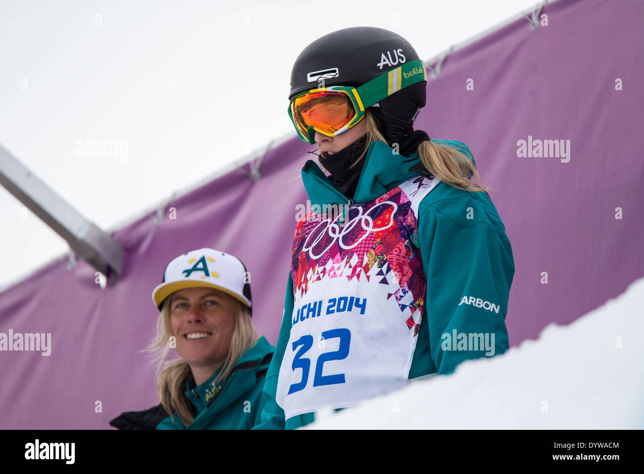 Anna Segal (AUS) competing in the Ladies' Ski Slopestyle at the Olympic ...