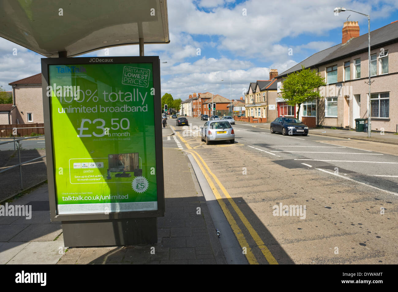 TalkTalk unlimited broadband advertising billboard on JCDecaux bus ...