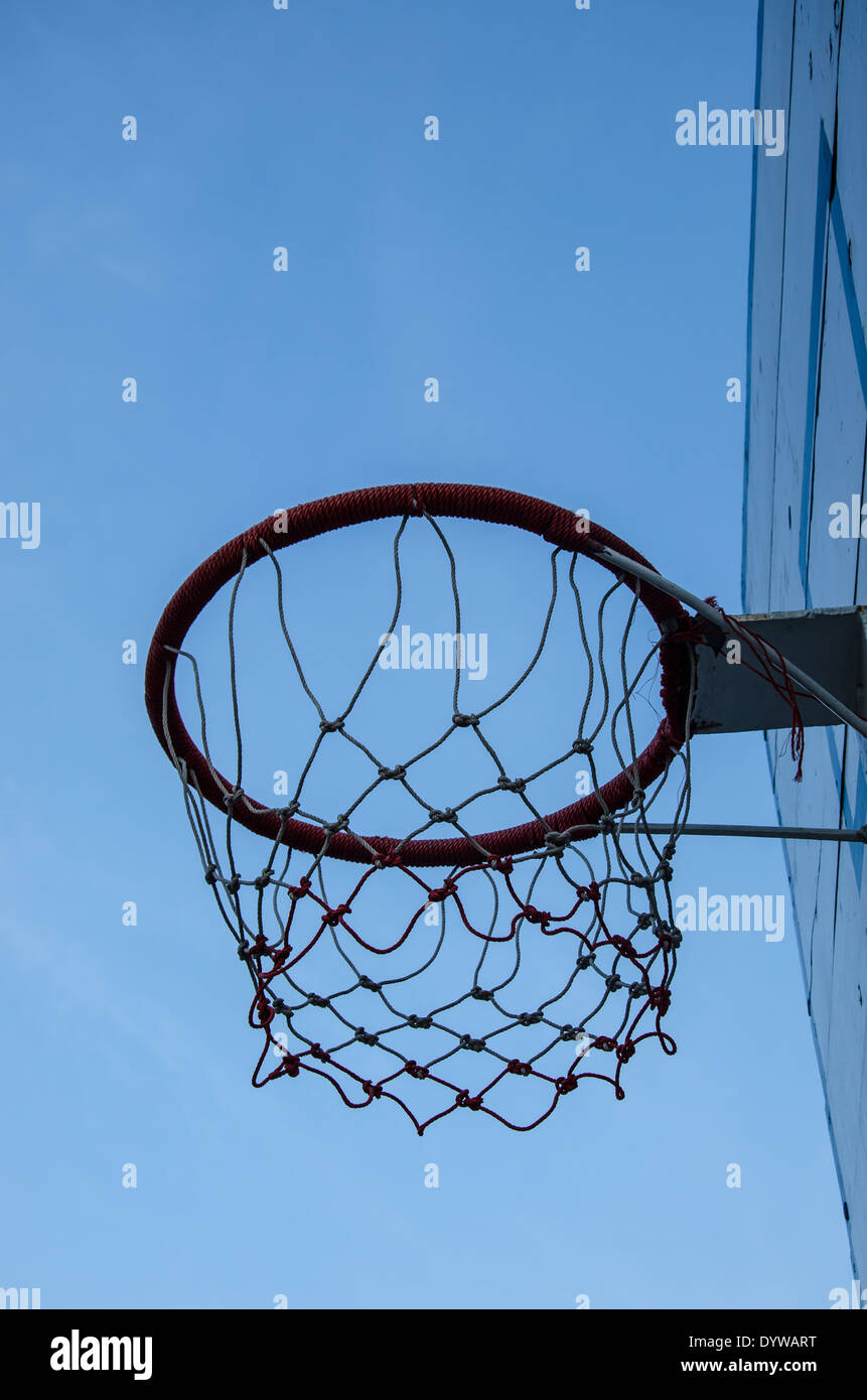 empty basketball hoop for play in playground Stock Photo - Alamy