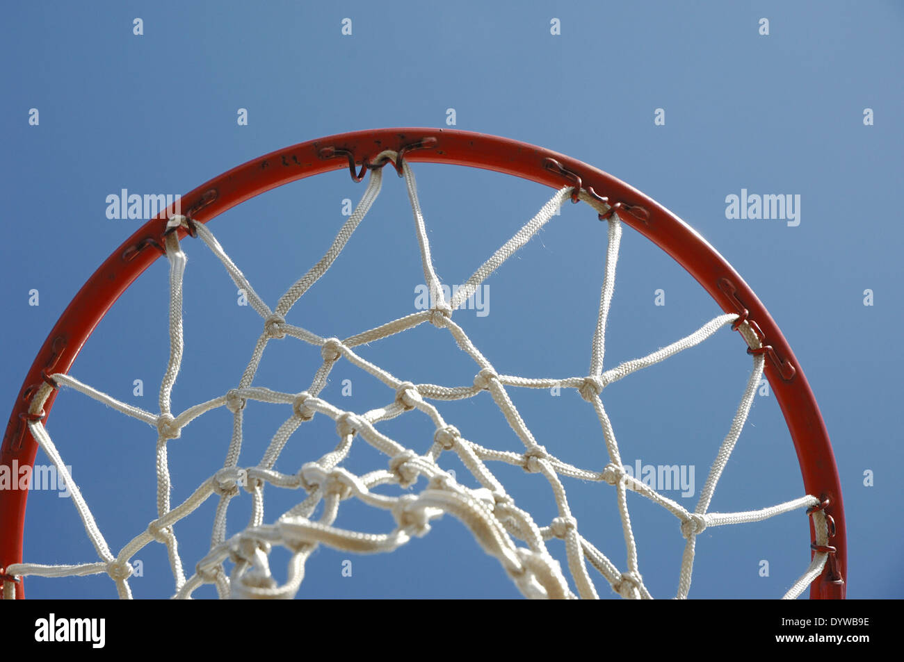 Basketball hoop & net and blue sunny sky Stock Photo - Alamy
