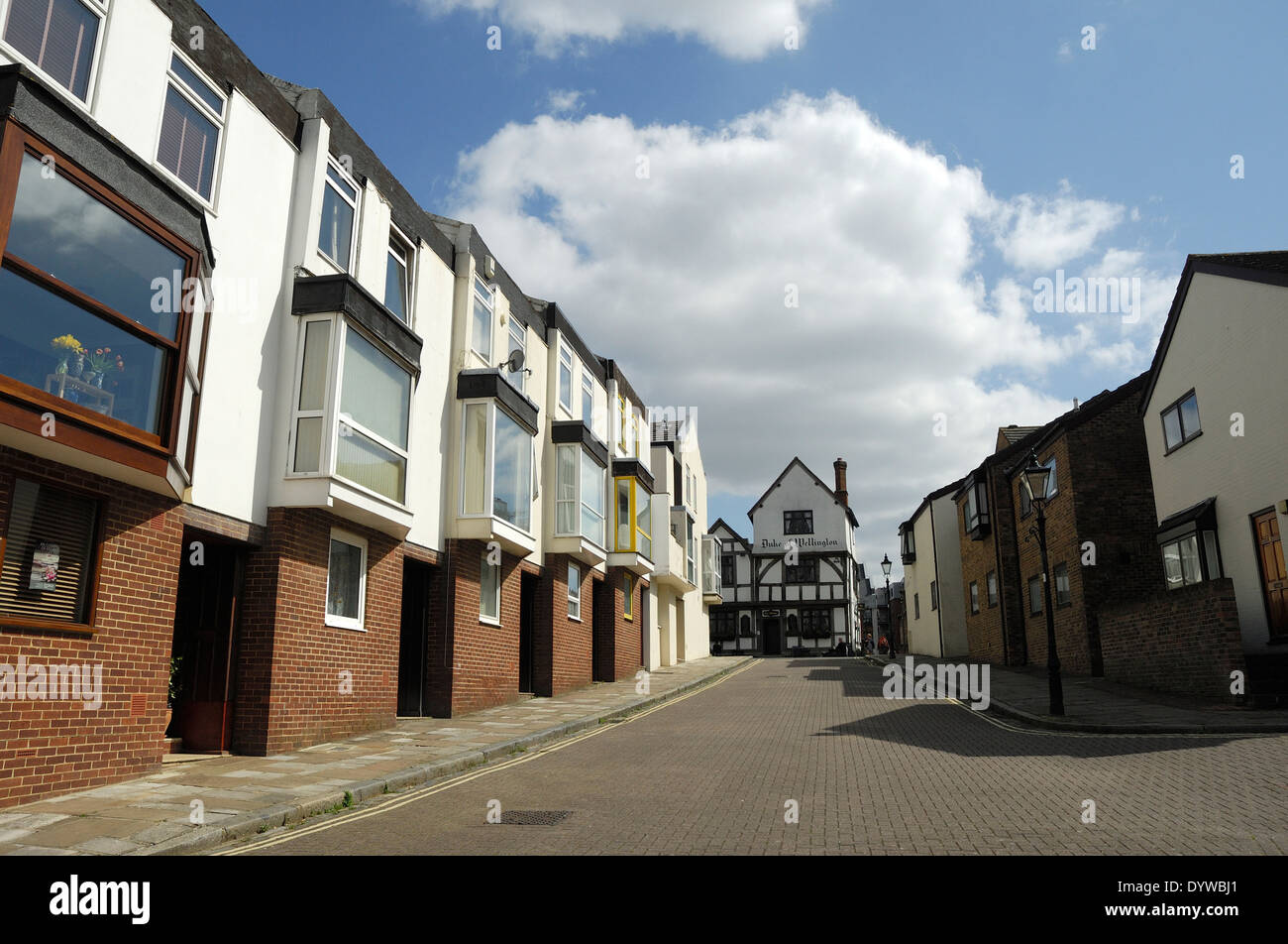 Modern Terrace Homes & Tudor building, Southampton, UK Stock Photo - Alamy