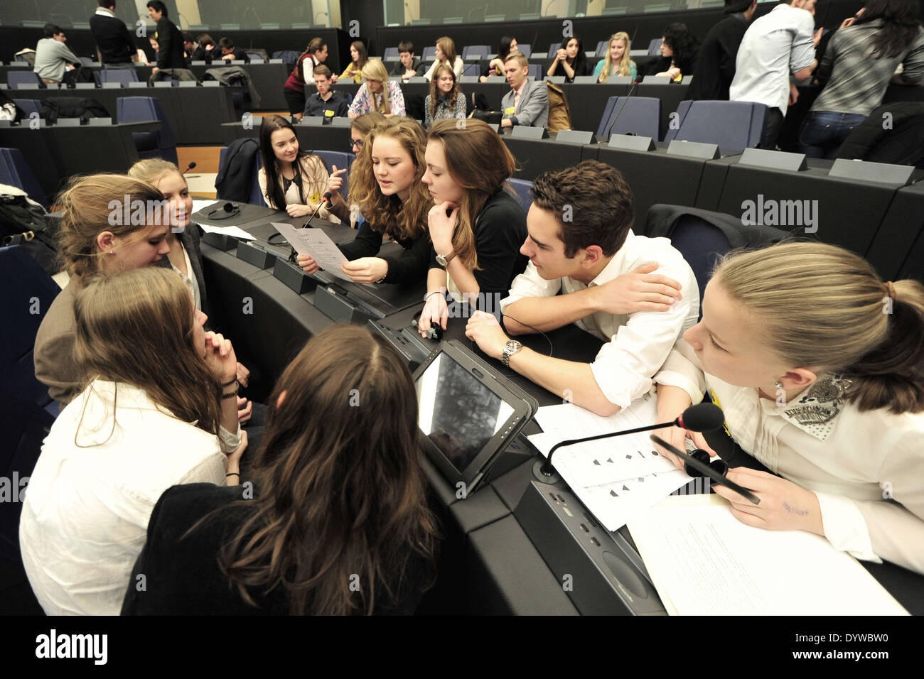 Strasbourg, Alsace, Euro Cola in the European Parliament Stock Photo ...