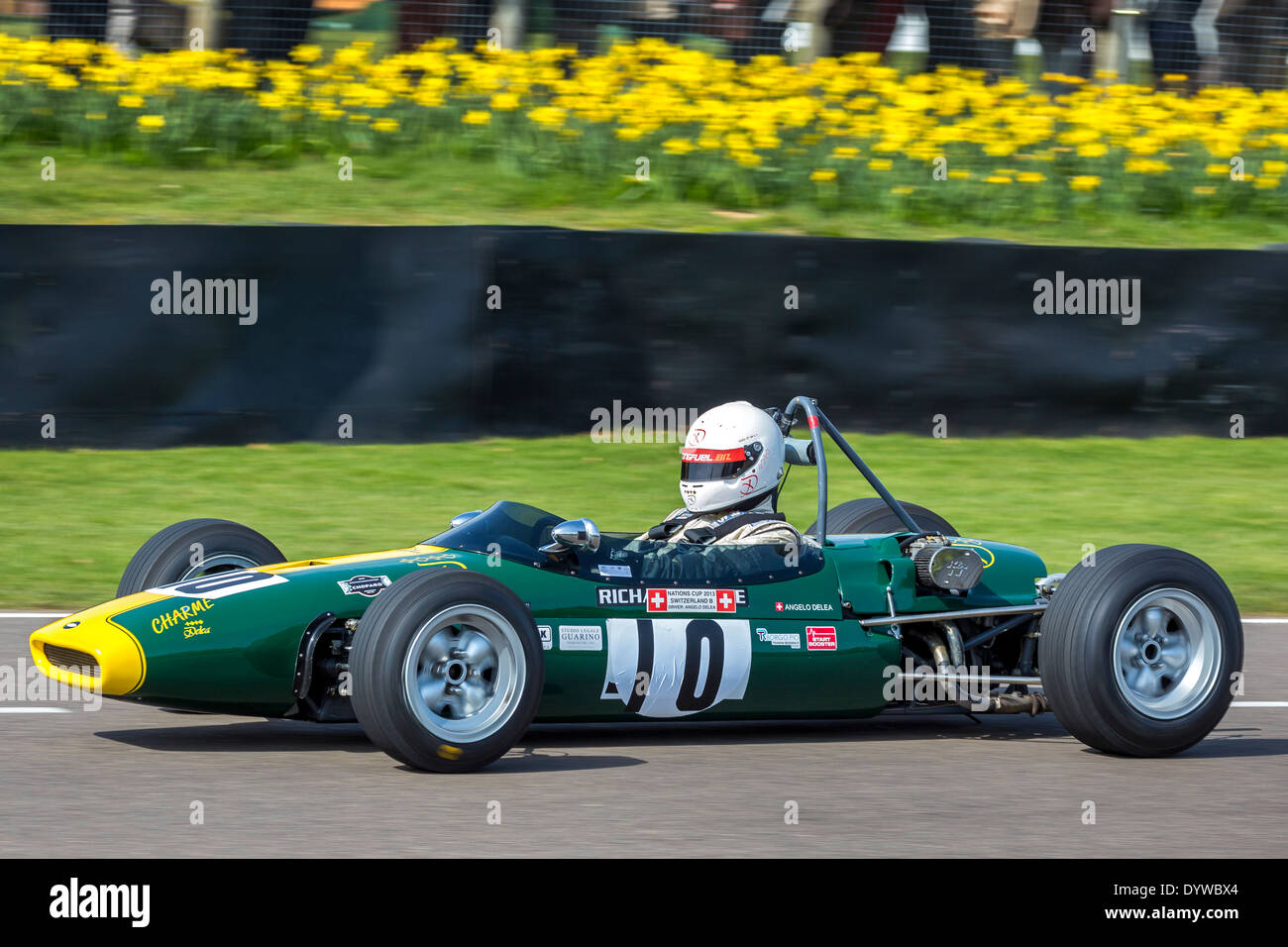 1965 Brabham-Ford BT16 with driver Angelo Delea. Clark-Stewart Cup race ...