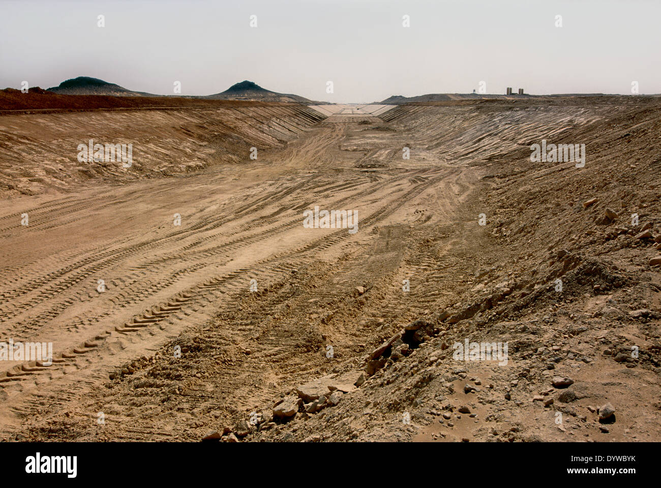 The construction of the Toshka Canal, one of the mega projects on the ...
