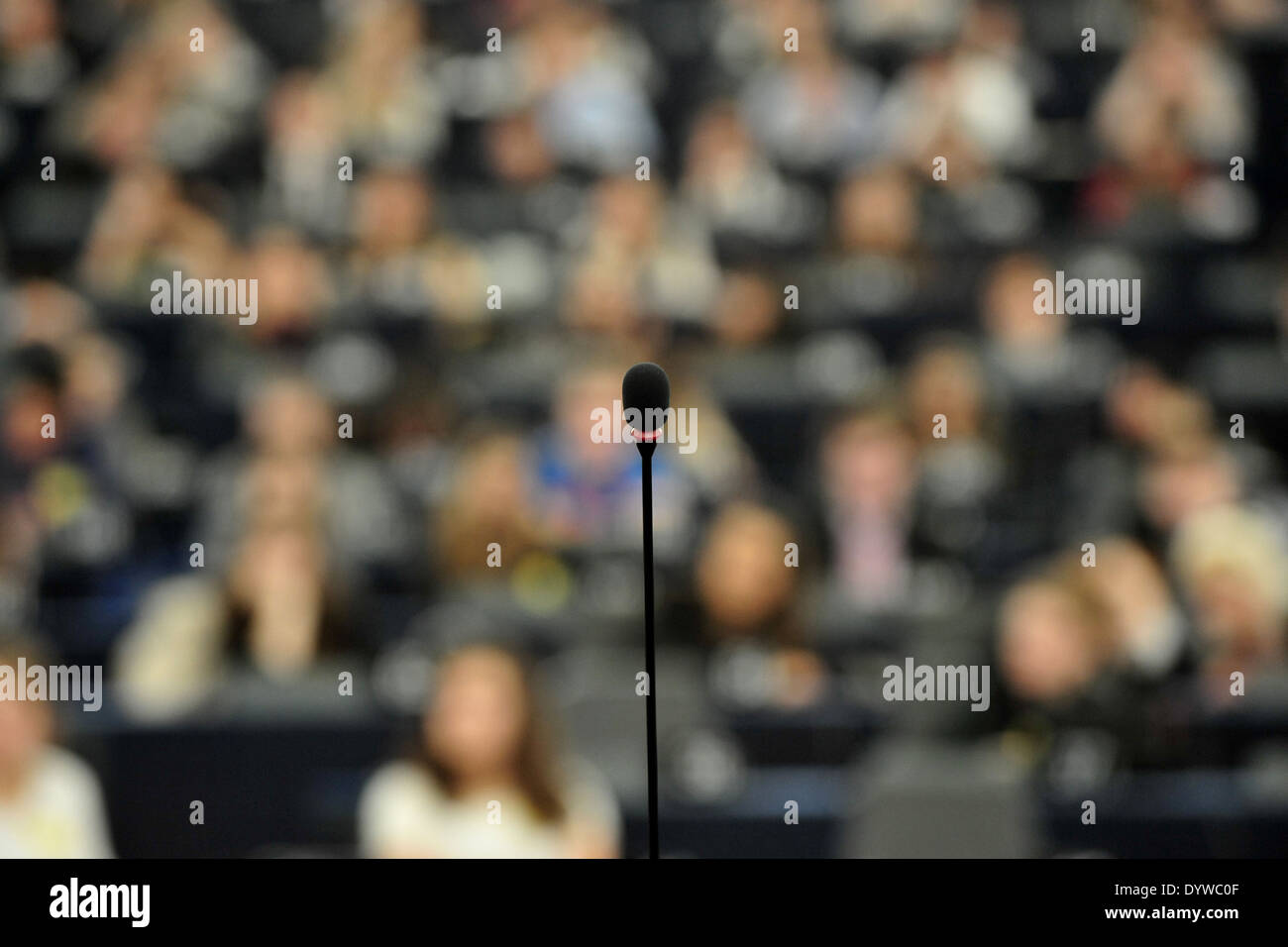 Strasbourg, France, in the European Parliament microphone Stock Photo ...