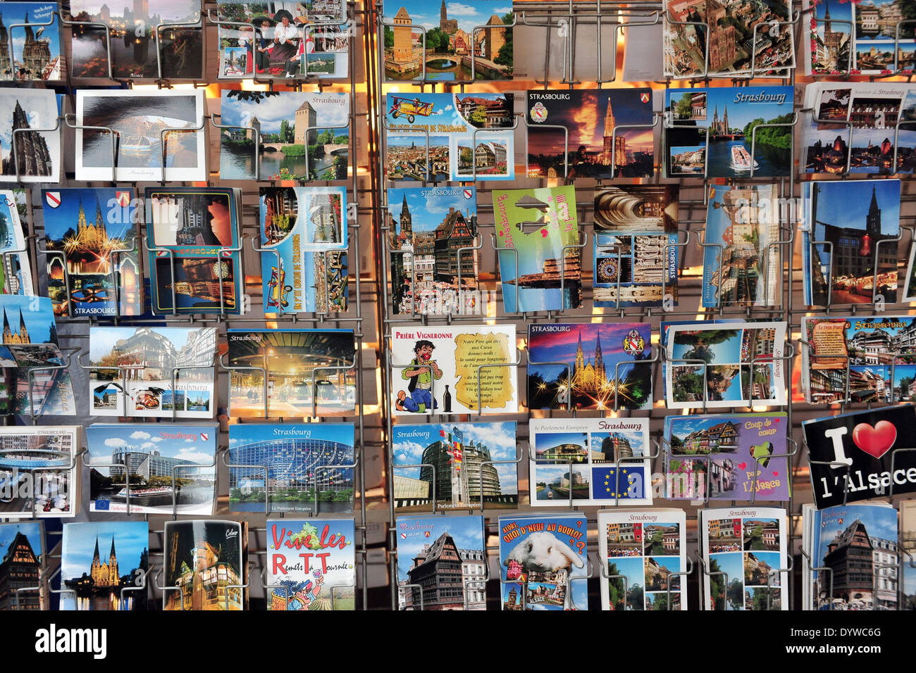 Strasbourg, France, postcards in a Verkaufsstaender Stock Photo - Alamy