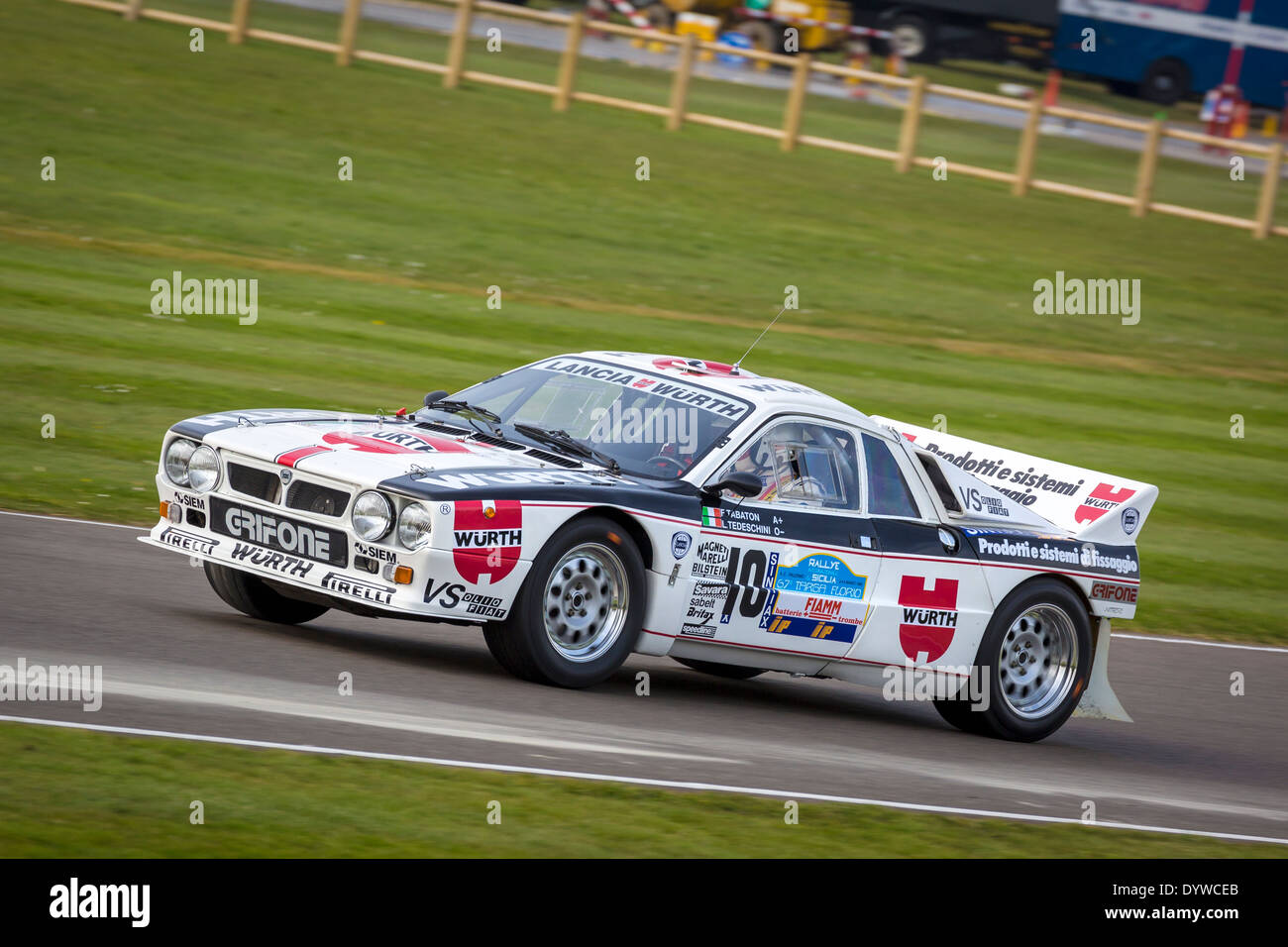 1983 Lancia 037 Group B rally car with driver Tony Hart. 72nd Goodwood ...