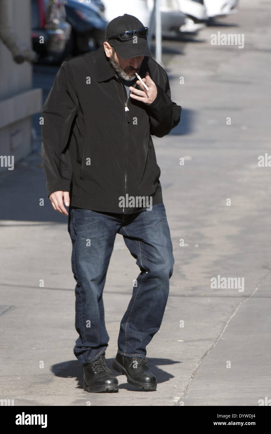 LA, CA, USA. 24th April, 2014. Comedian Dave Attell arrives at Jimmy ...