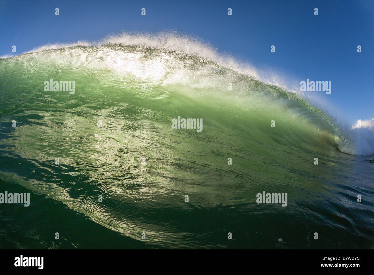 Ocean Wave swimming inside closeup encounter crashing water power Stock ...