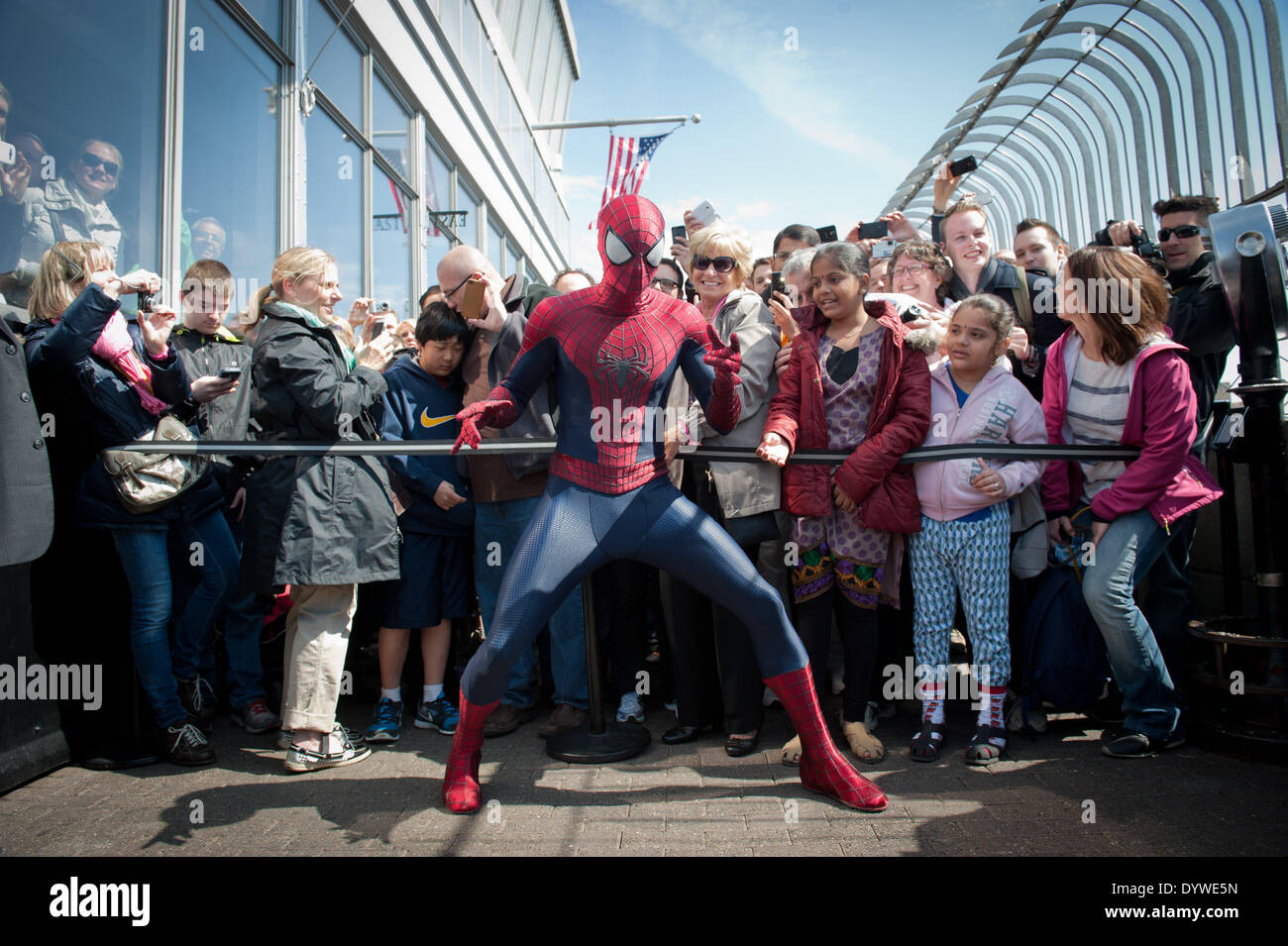 Manhattan, New York, USA. 25th Apr, 2014. SPIDER-MAN from ''Amazing ...