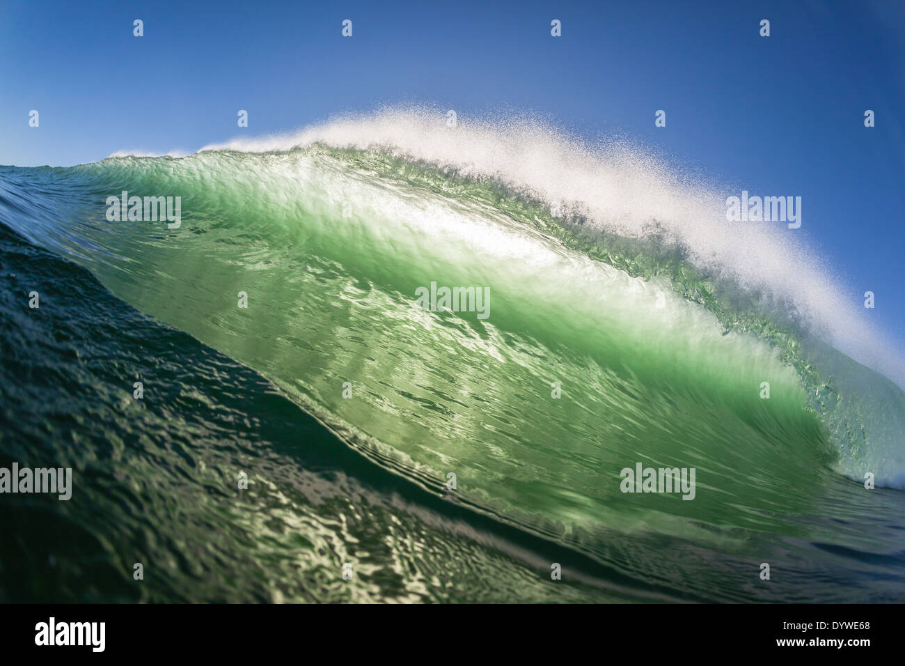 Ocean Wave swimming inside closeup encounter crashing water power Stock ...