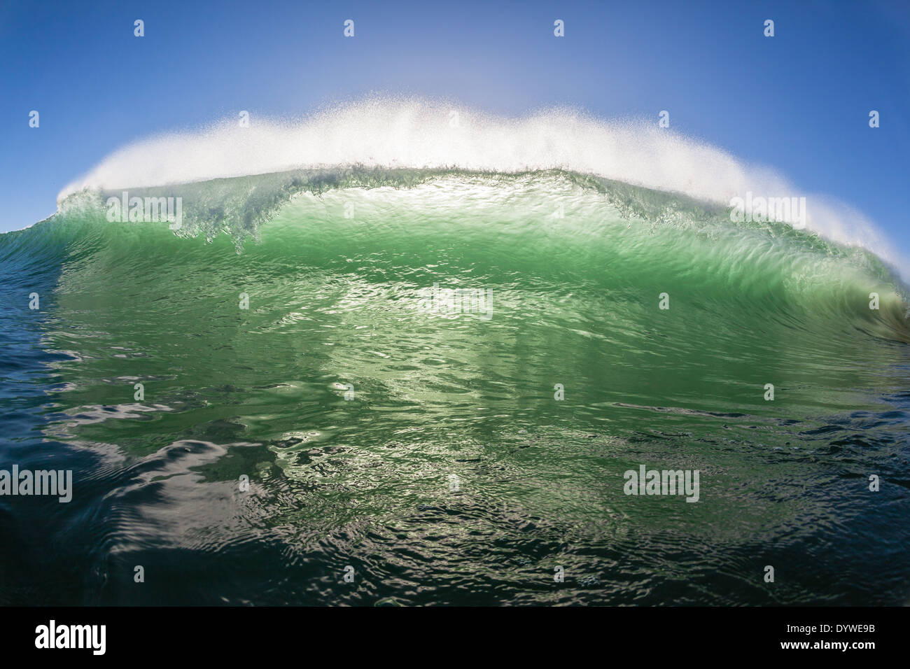 Ocean Wave swimming inside closeup encounter crashing water power Stock ...