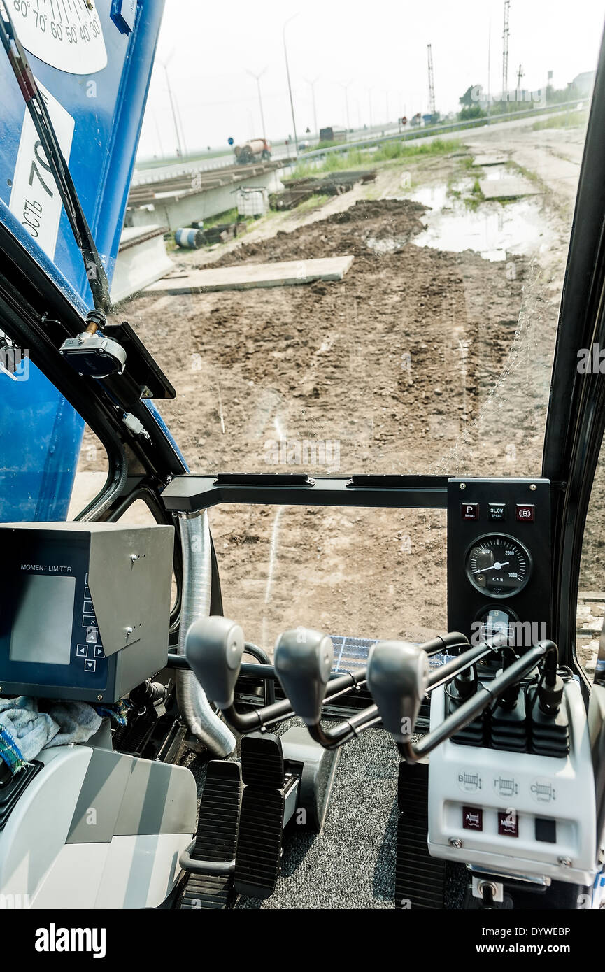 Working place of crane operator Stock Photo - Alamy