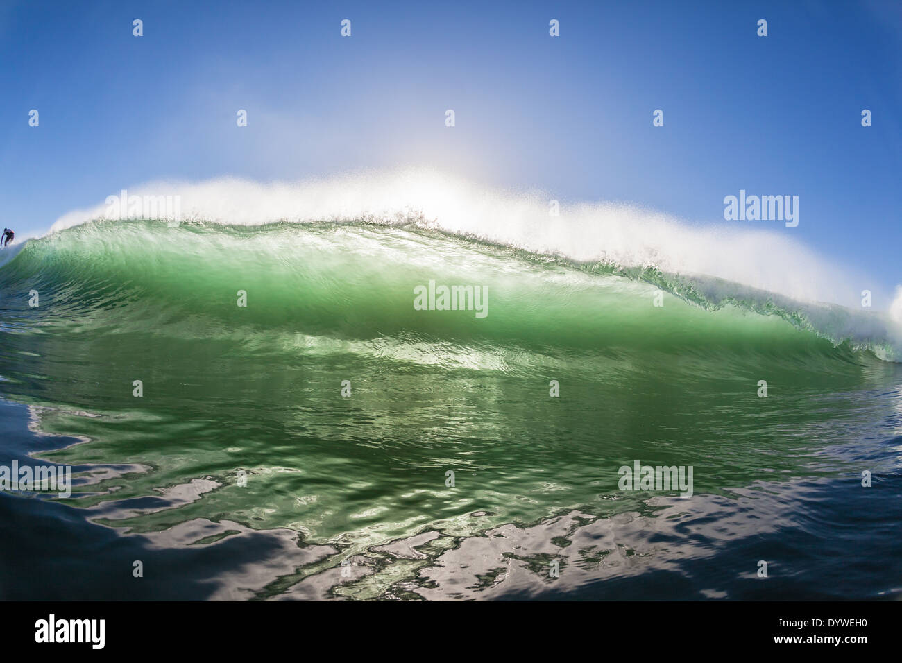 Ocean Wave swimming inside closeup encounter crashing water power Stock ...