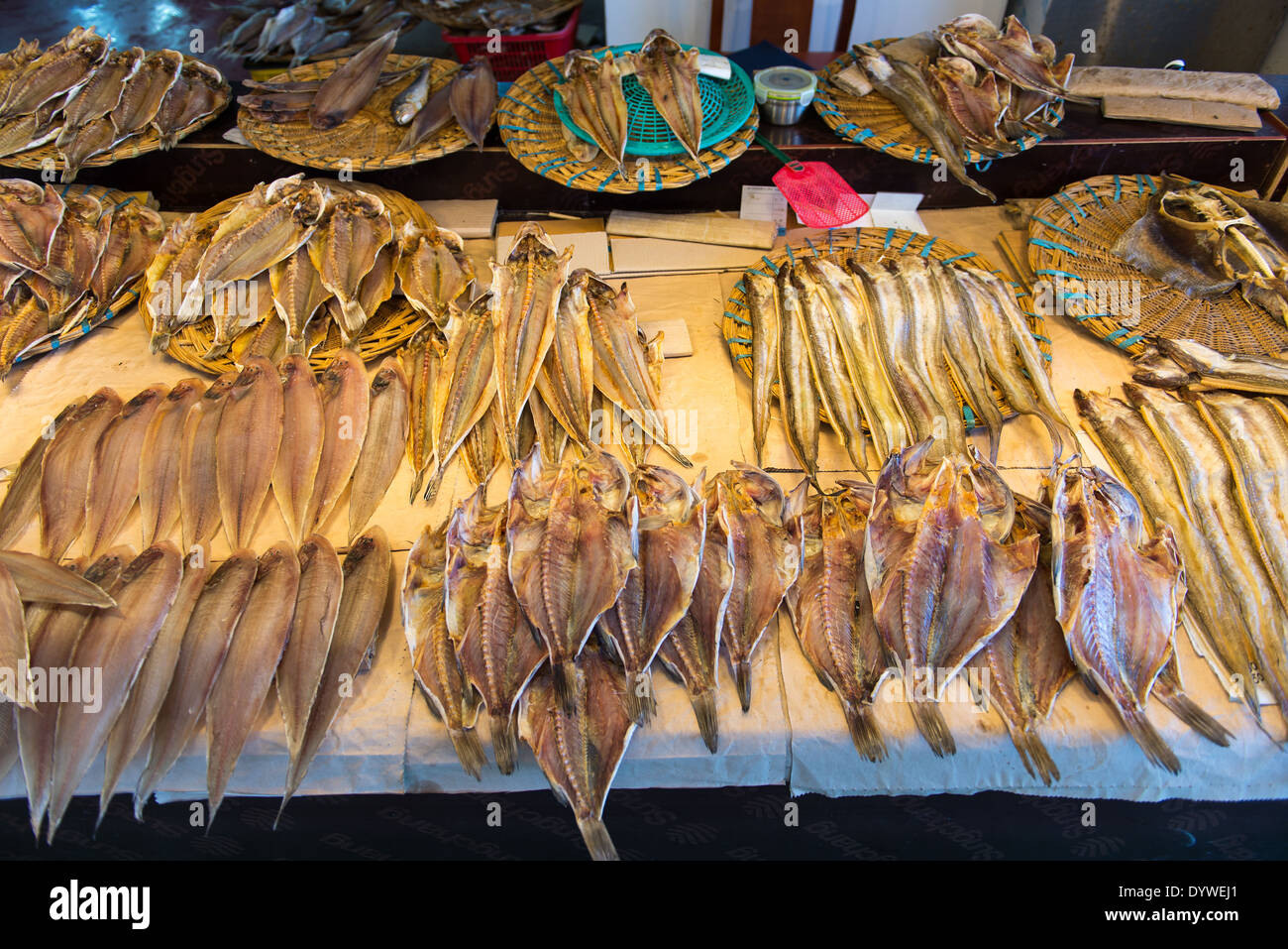 Dried fish at fish market hi-res stock photography and images - Alamy