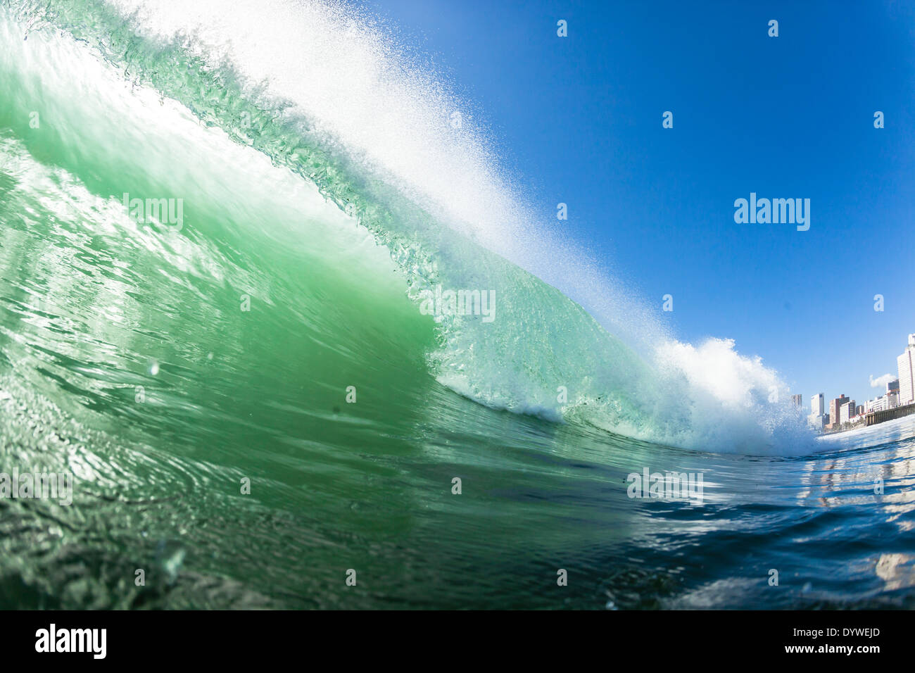 Ocean Wave swimming inside closeup encounter crashing water power Stock ...