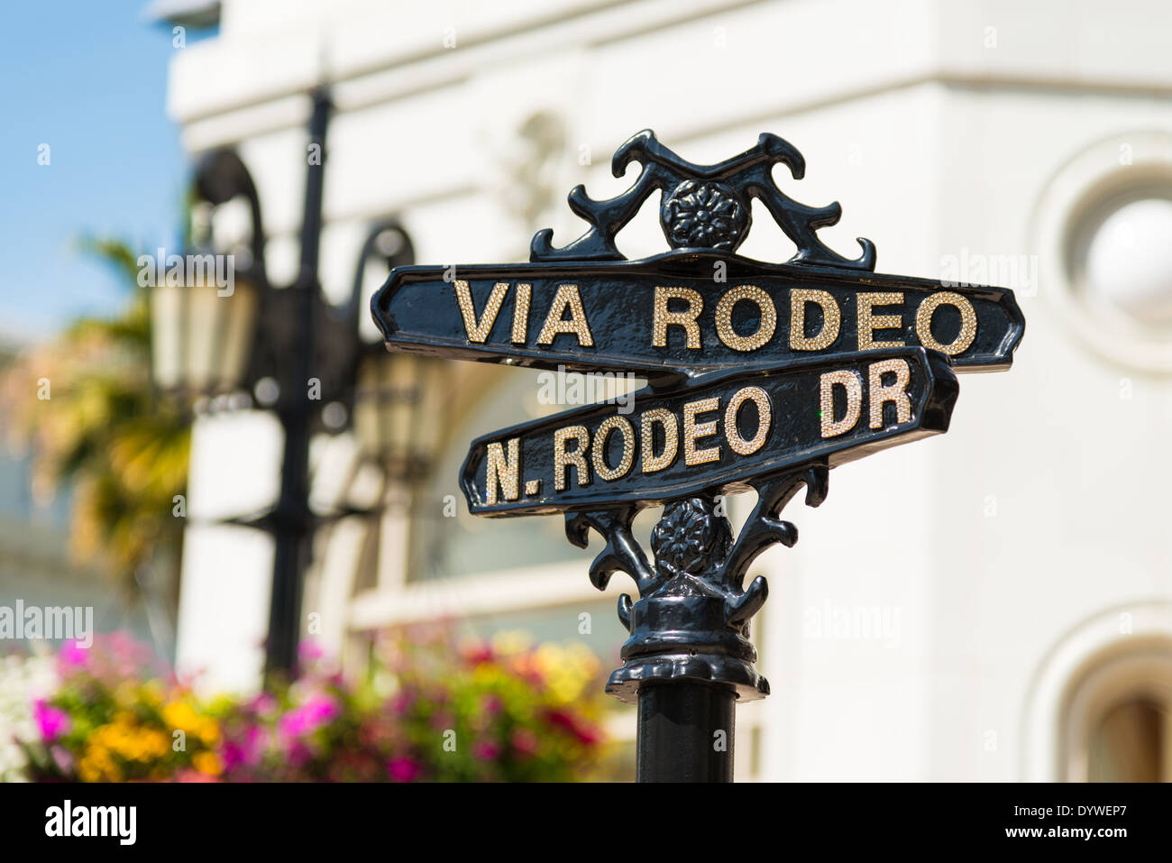 Rodeo Drive cross street signs Stock Photo - Alamy