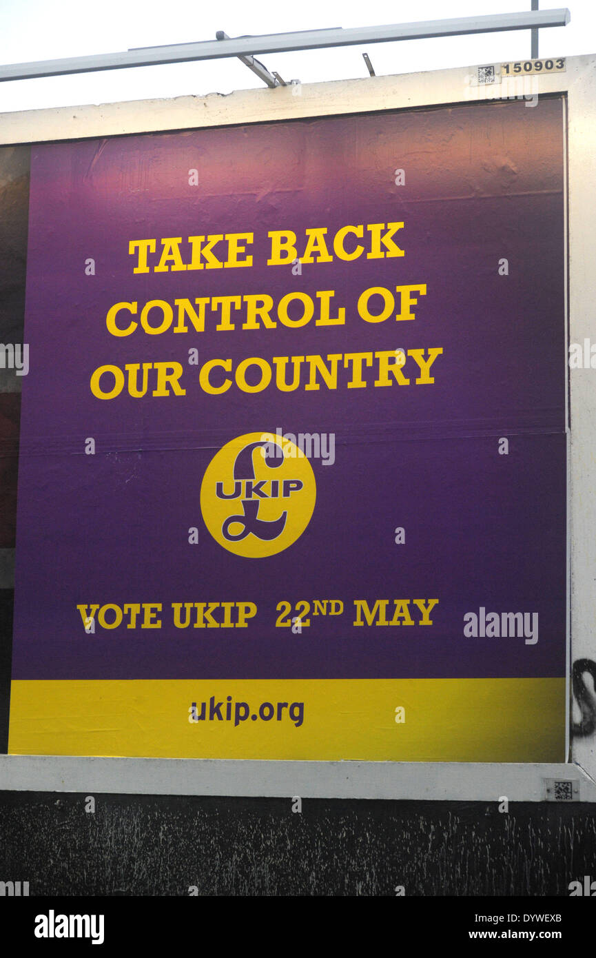 London, UK, 24 April 2014 New poster replaces the UKIP European ...