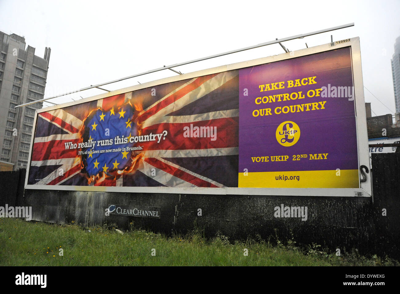 London, UK, 24 April 2014 New poster replaces the UKIP European ...