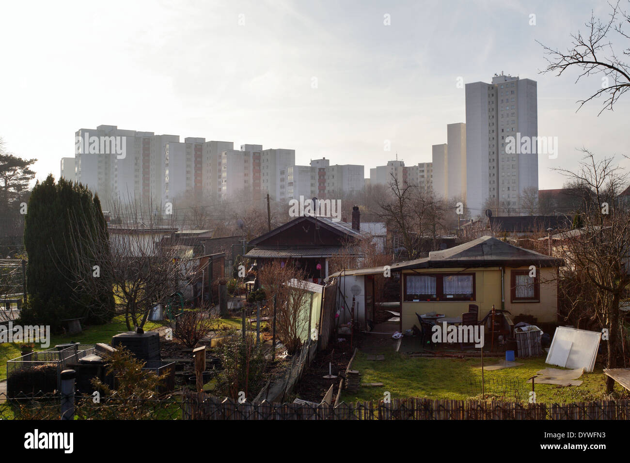 Berlin, Germany, Garden Colony and high-rise estate Stock Photo - Alamy