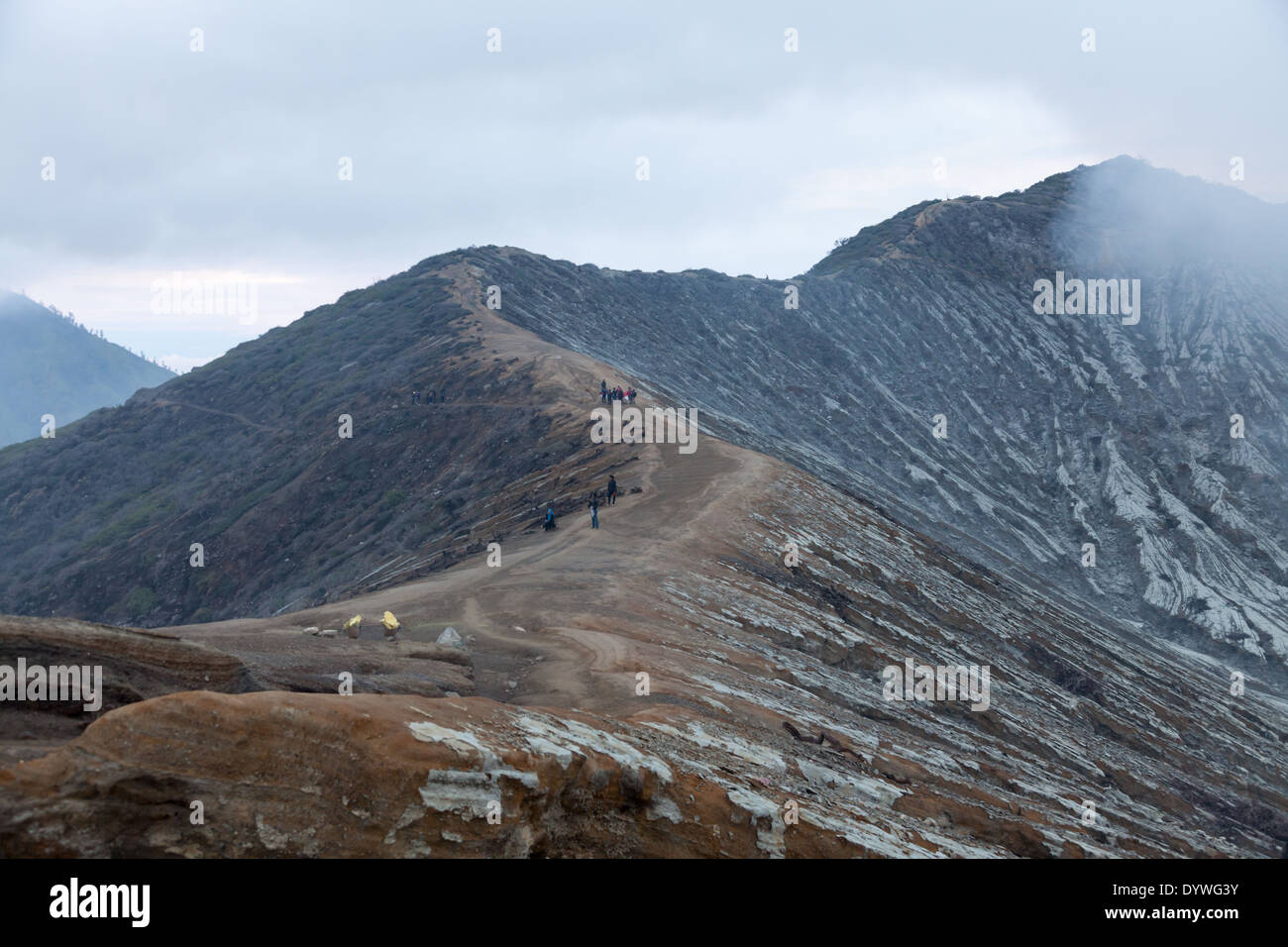 Landscape of Kawah Ijen – crater rim (Banyuwangi Regency, East Java ...