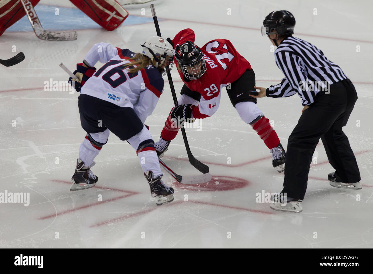 Kelli Stack (USA),Marie-Philip Poulin (CAN), USA-Canada Women's Ice ...