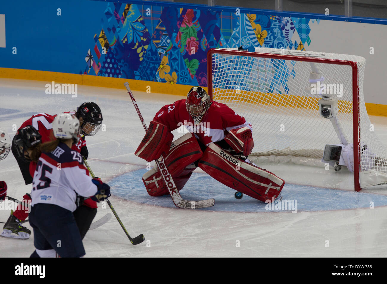 Charline Labonte Canadian goalie, USA-Canada Women's Ice Hockey at the ...