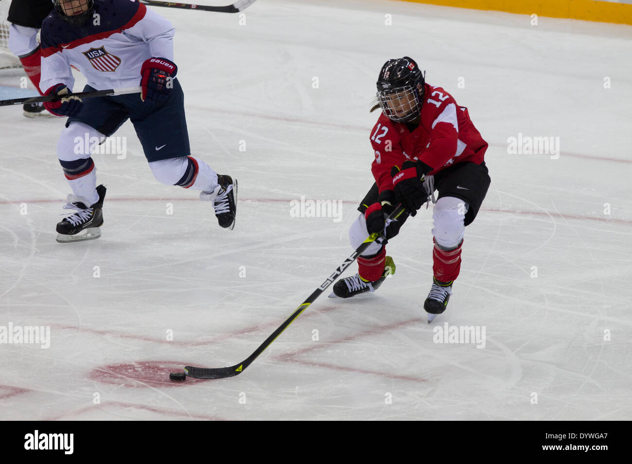 Meaghan Mikkelson (USA), USA-Canada Women's Ice Hockey at the Olympic ...