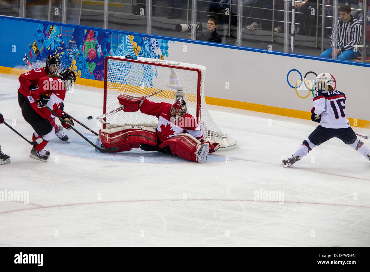 Charline Labonte Canadian goalie, USA-Canada Women's Ice Hockey at the ...