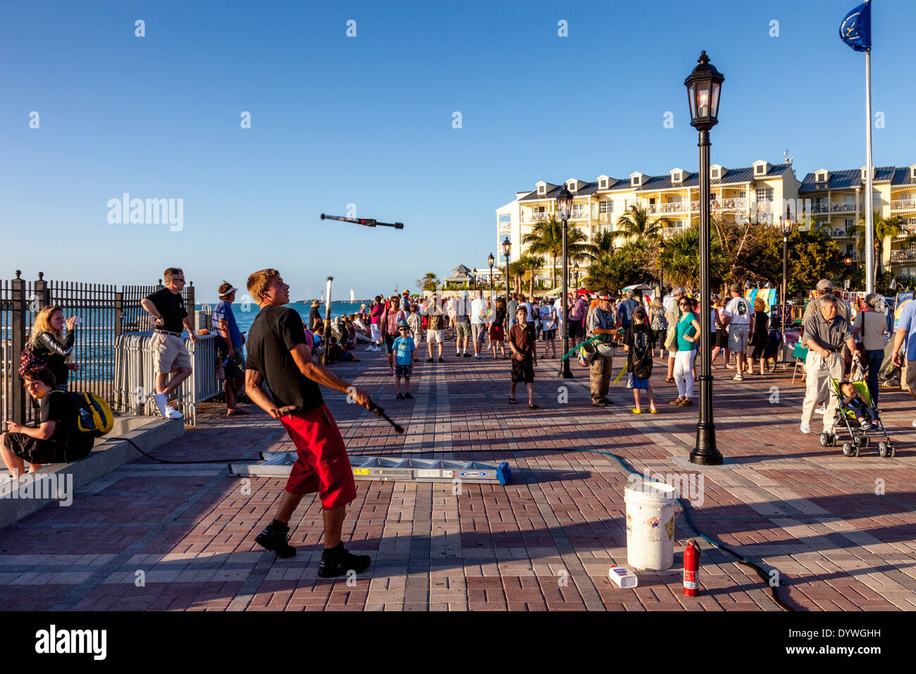 A Juggler Performs At The Sunset Celebration, Mallory Square, Key West ...