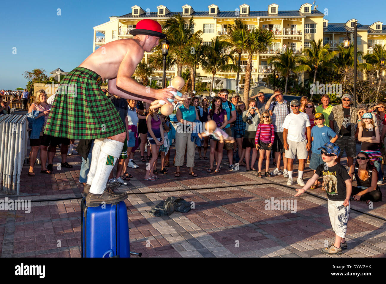 A Juggler Performs At The Sunset Celebration, Mallory Square, Key West ...
