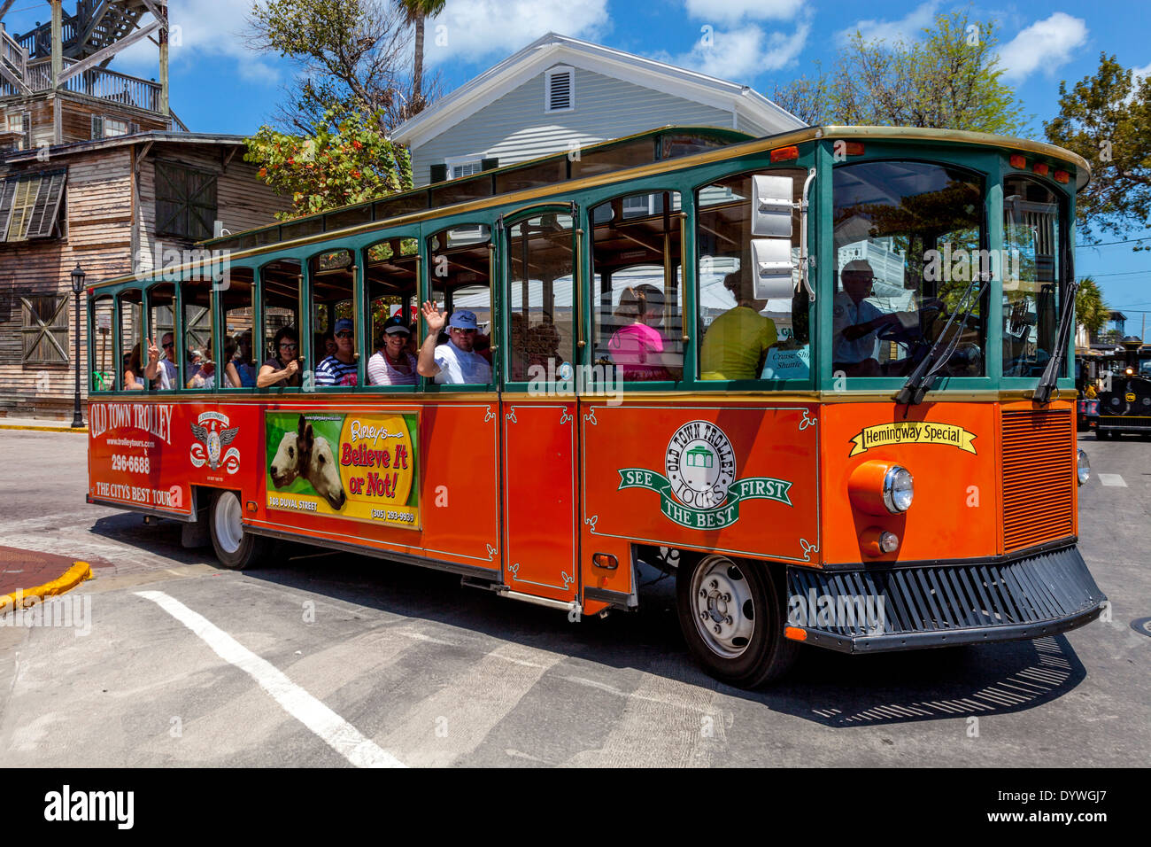 Old Town Trolley, Key West, Florida, USA Stock Photo - Alamy