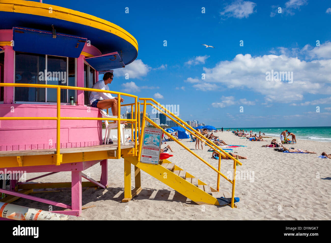 Colorful iconic lifeguard tower hi-res stock photography and images - Alamy