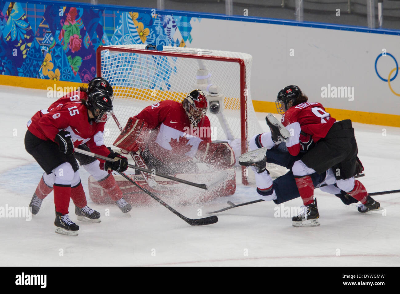 Charline Labonte Canadian goalie, USA-Canada Women's Ice Hockey at the ...
