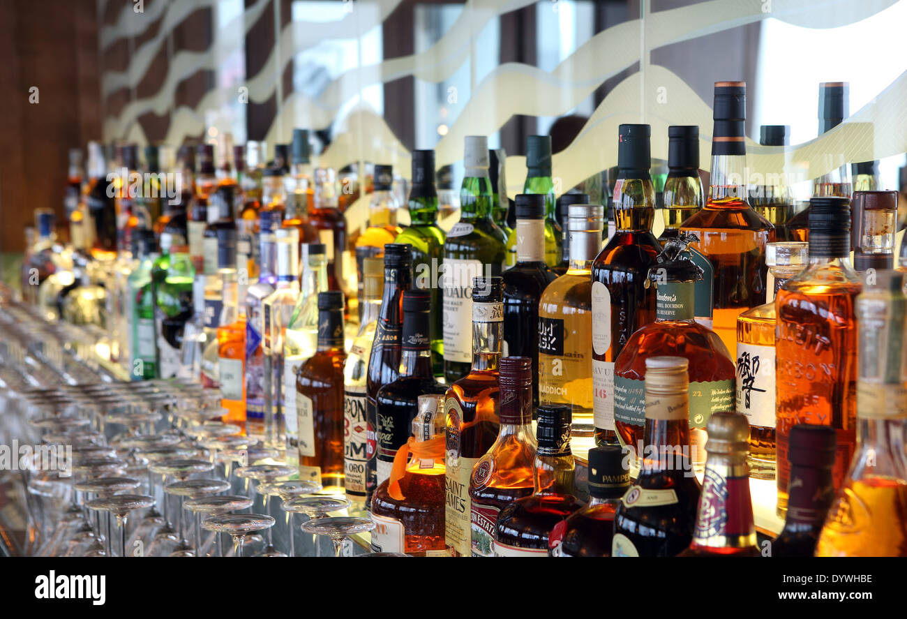 Berlin, Germany, liquor in a bar Stock Photo - Alamy