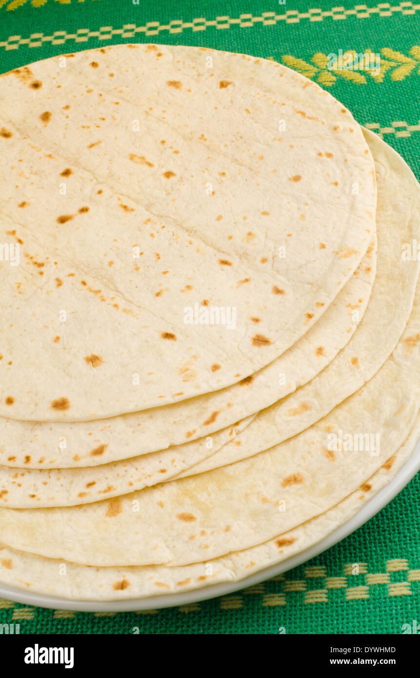 A stack of freshly made Mexican tortillas Stock Photo - Alamy