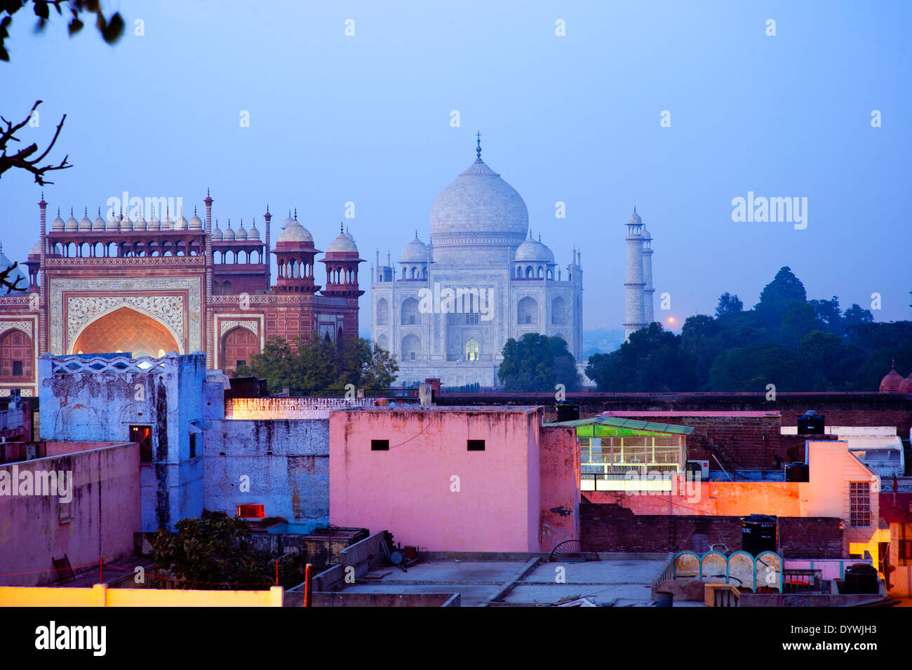 India, Taj Mahal. Sun set and beautiful colours Stock Photo - Alamy