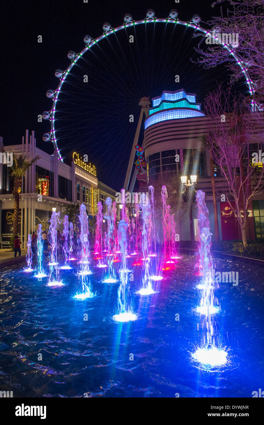 The Linq, a dining and shopping district and High Roller at the center ...