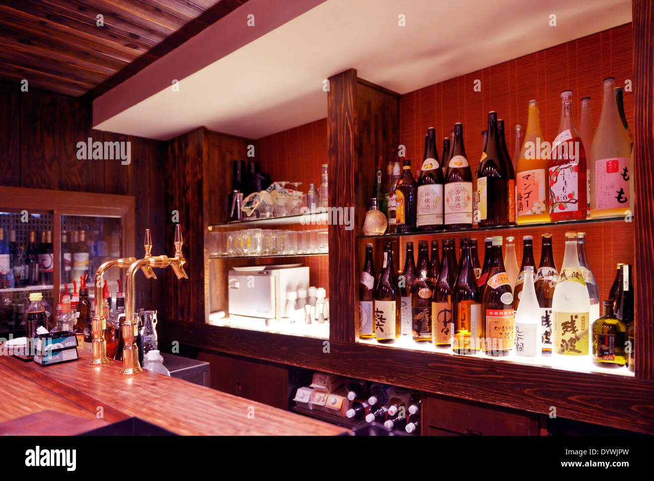 Bar counter in Tokyo, Japan. Izakaya Stock Photo - Alamy
