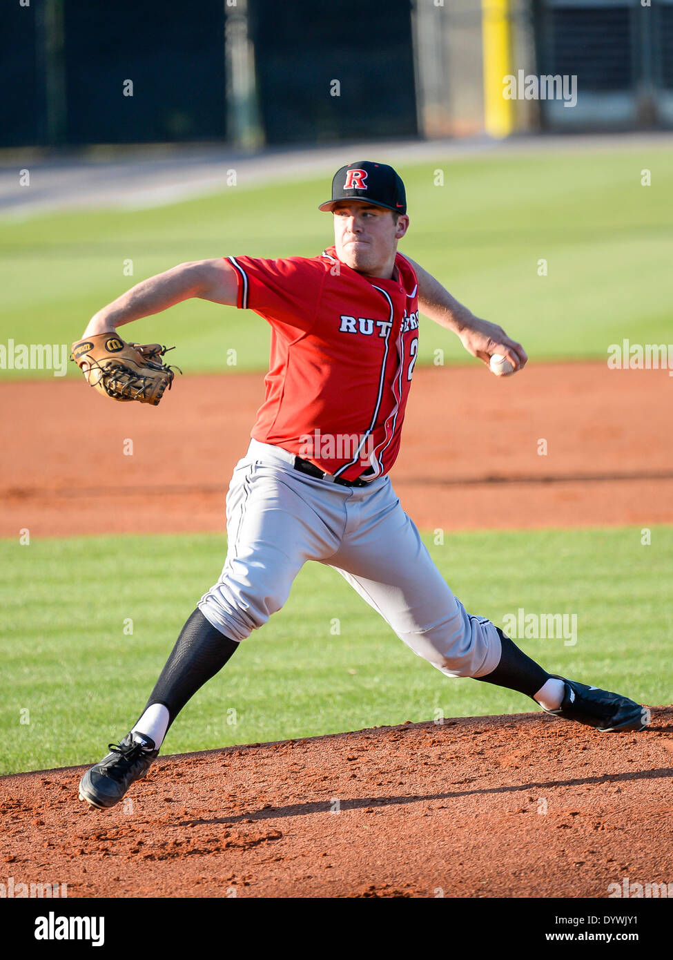 April 25, 2014 - Orlando, FL, U.S: Starting Rutgers pitcher Howie Brey ...