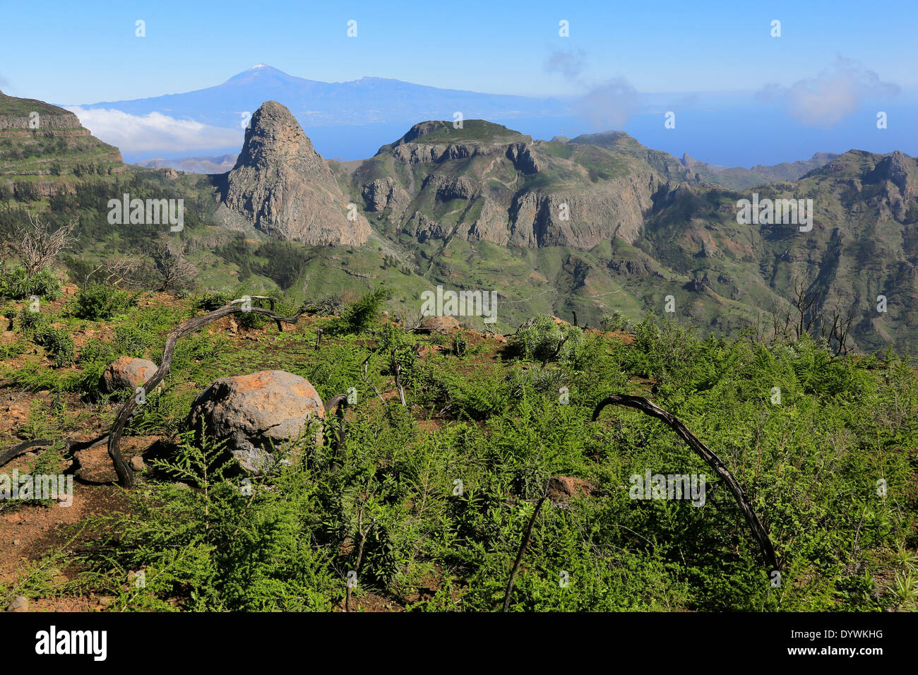 San Sebastian de la Gomera, Spain, overlooking the Roque de Agando on ...