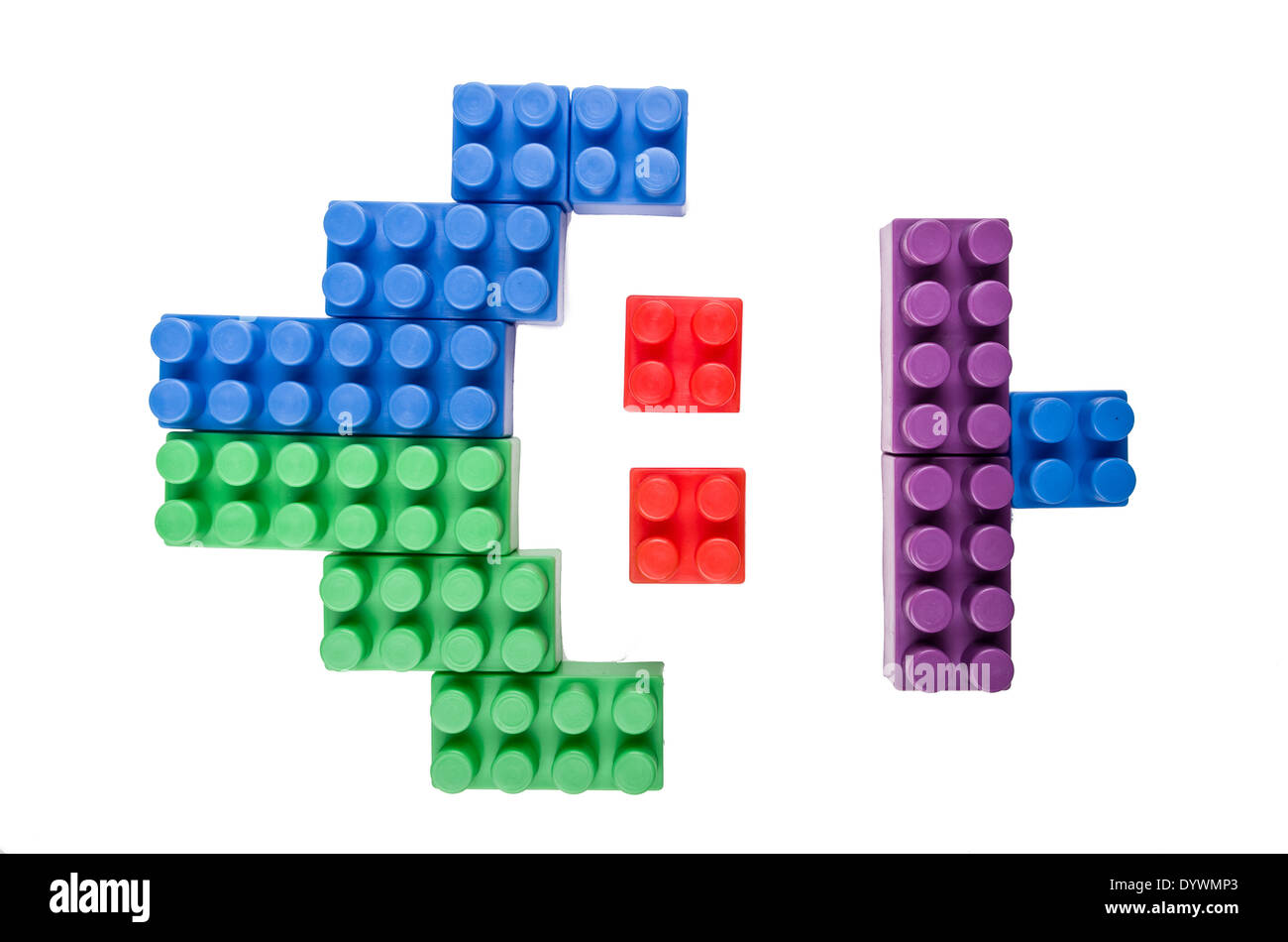building blocks figure on a white background Stock Photo - Alamy