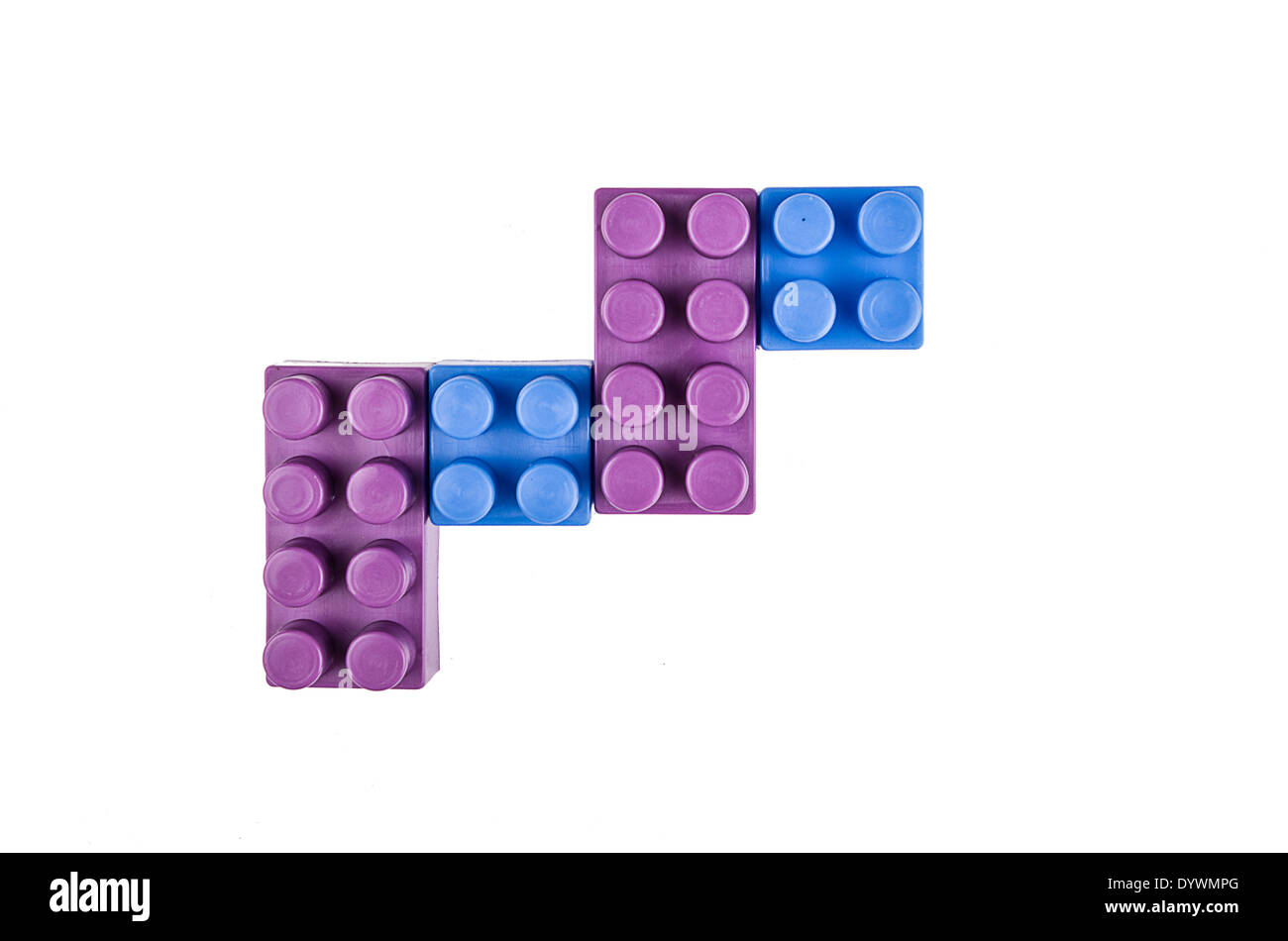 blue an purple building blocks on a white background Stock Photo - Alamy