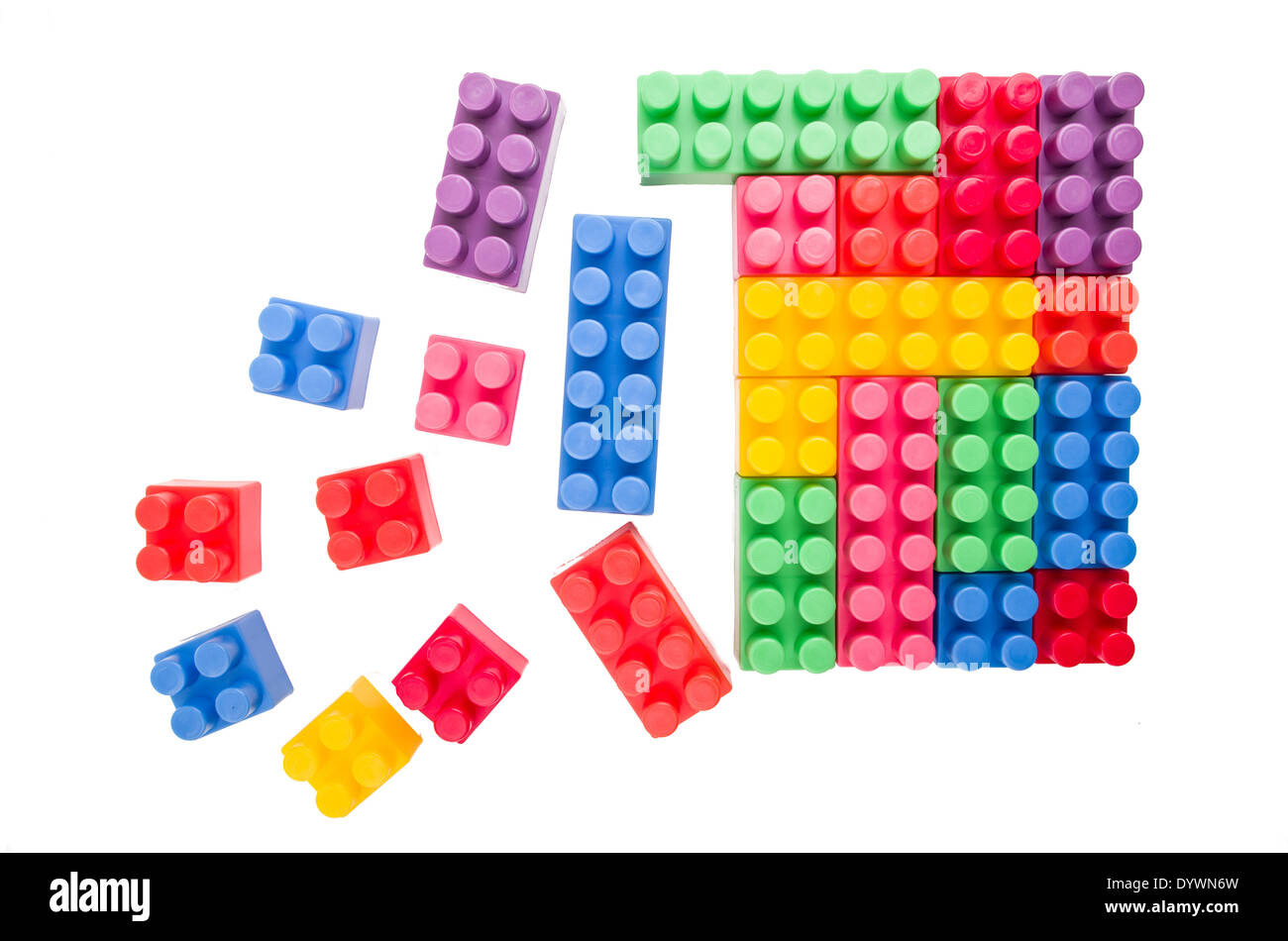 building blocks forming a square on a white background Stock Photo - Alamy