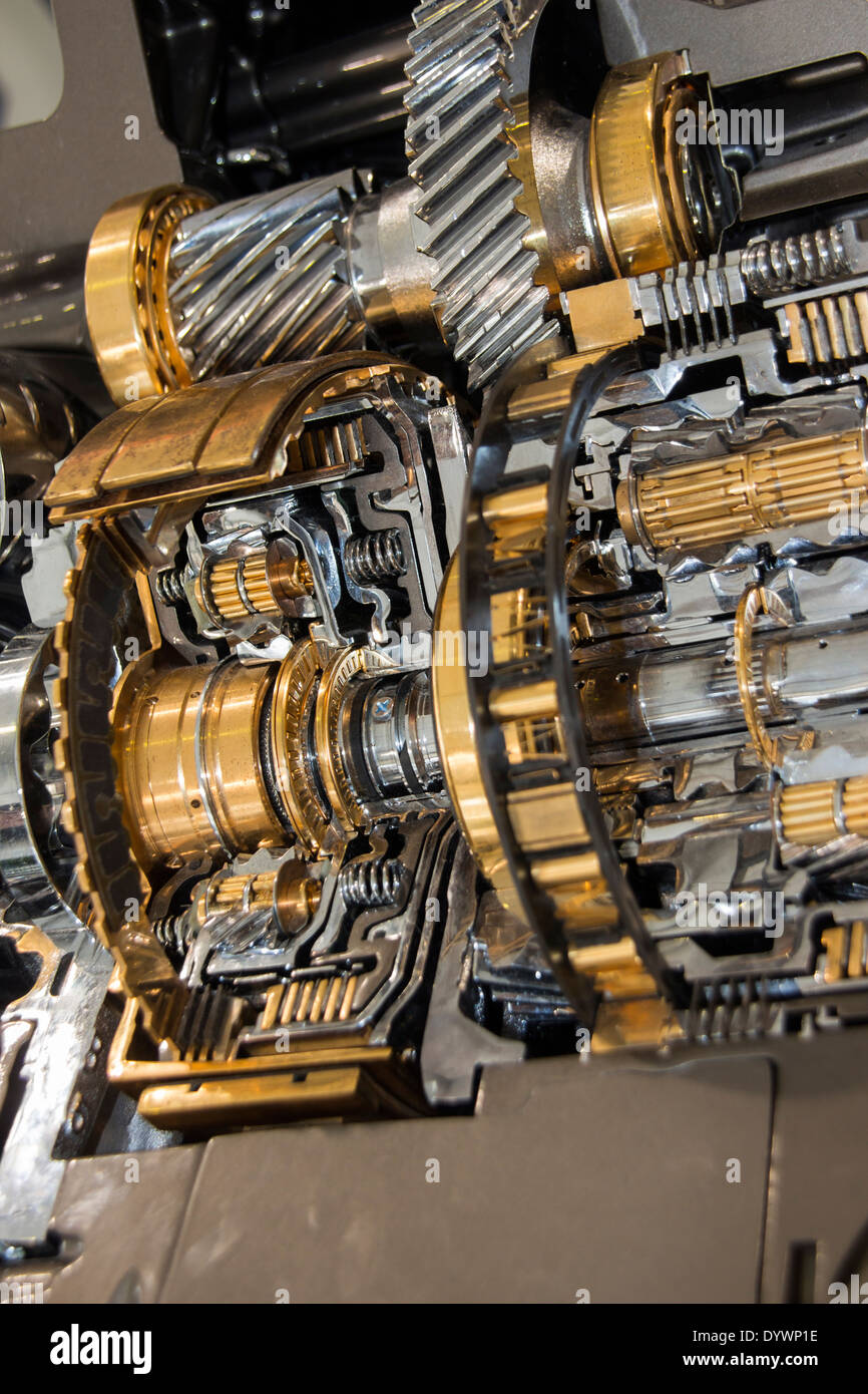 Automotive transmission gearbox with lots of details Stock Photo - Alamy