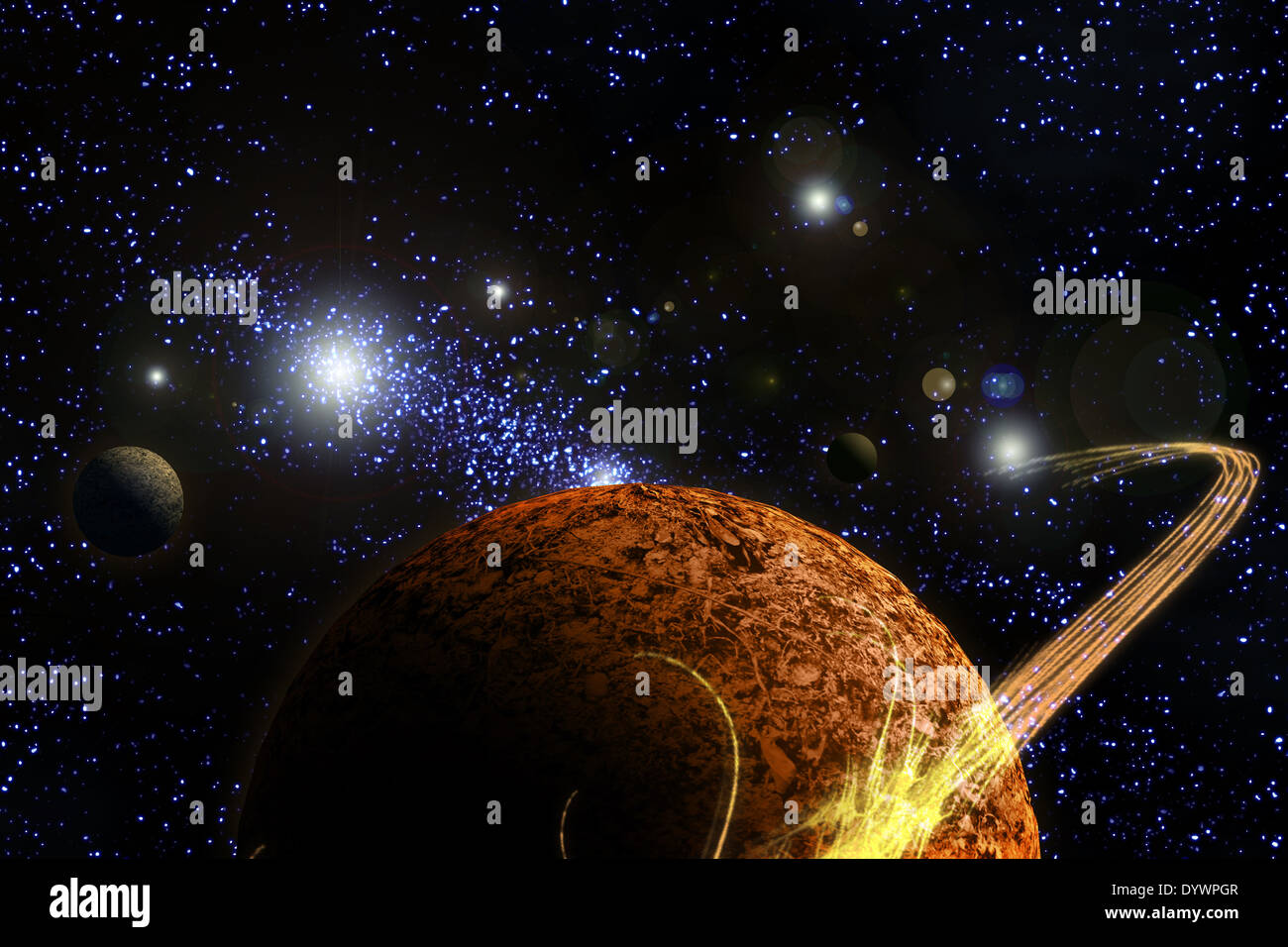 Planet Deep in Space, galaxy and universe Stock Photo - Alamy