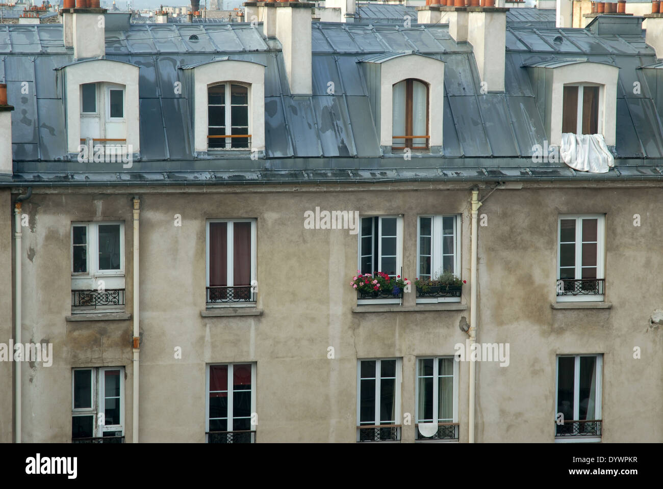 Rooftops and windows, Paris, France Stock Photo - Alamy