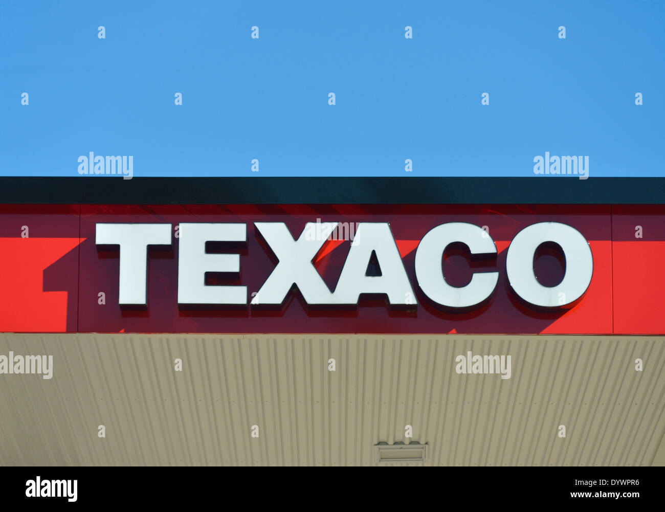 Texaco Filling Station sign. Station Road, Alston, Cumbria, England ...