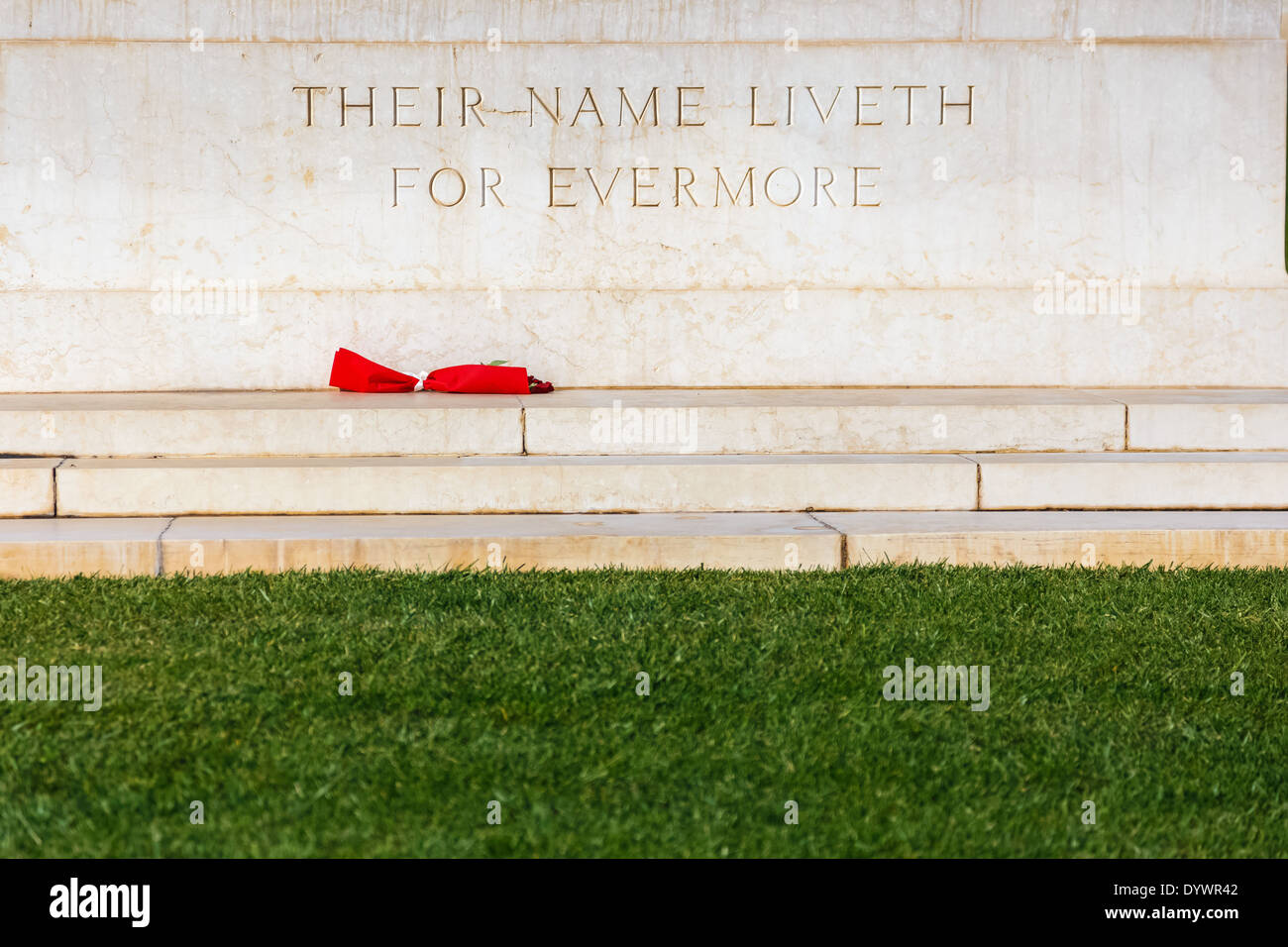 White marble sign at the world war 2 cemetery in Greece Stock Photo - Alamy