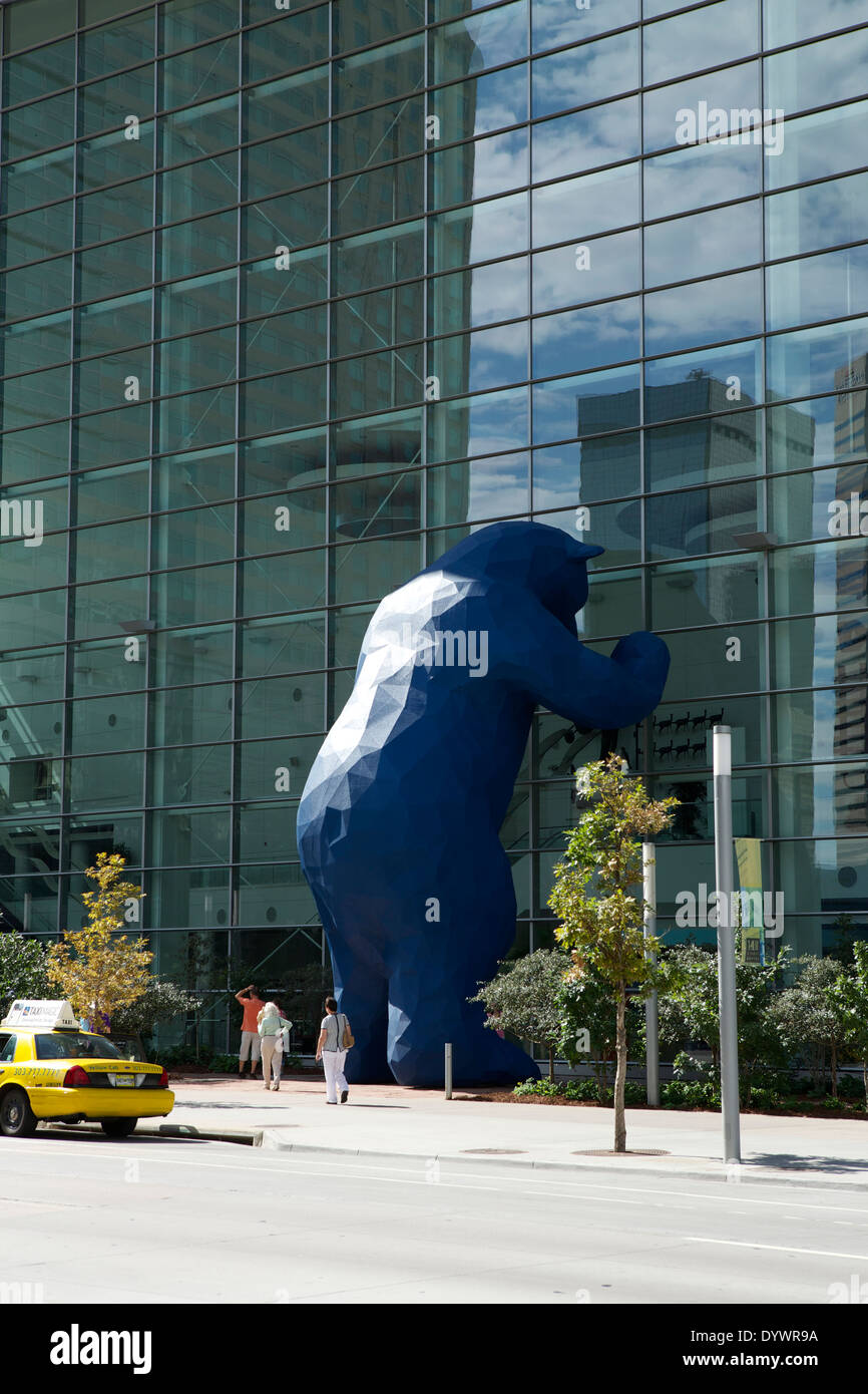 40-foot high sculpture of a blue bear made from steel and fibreglass ...